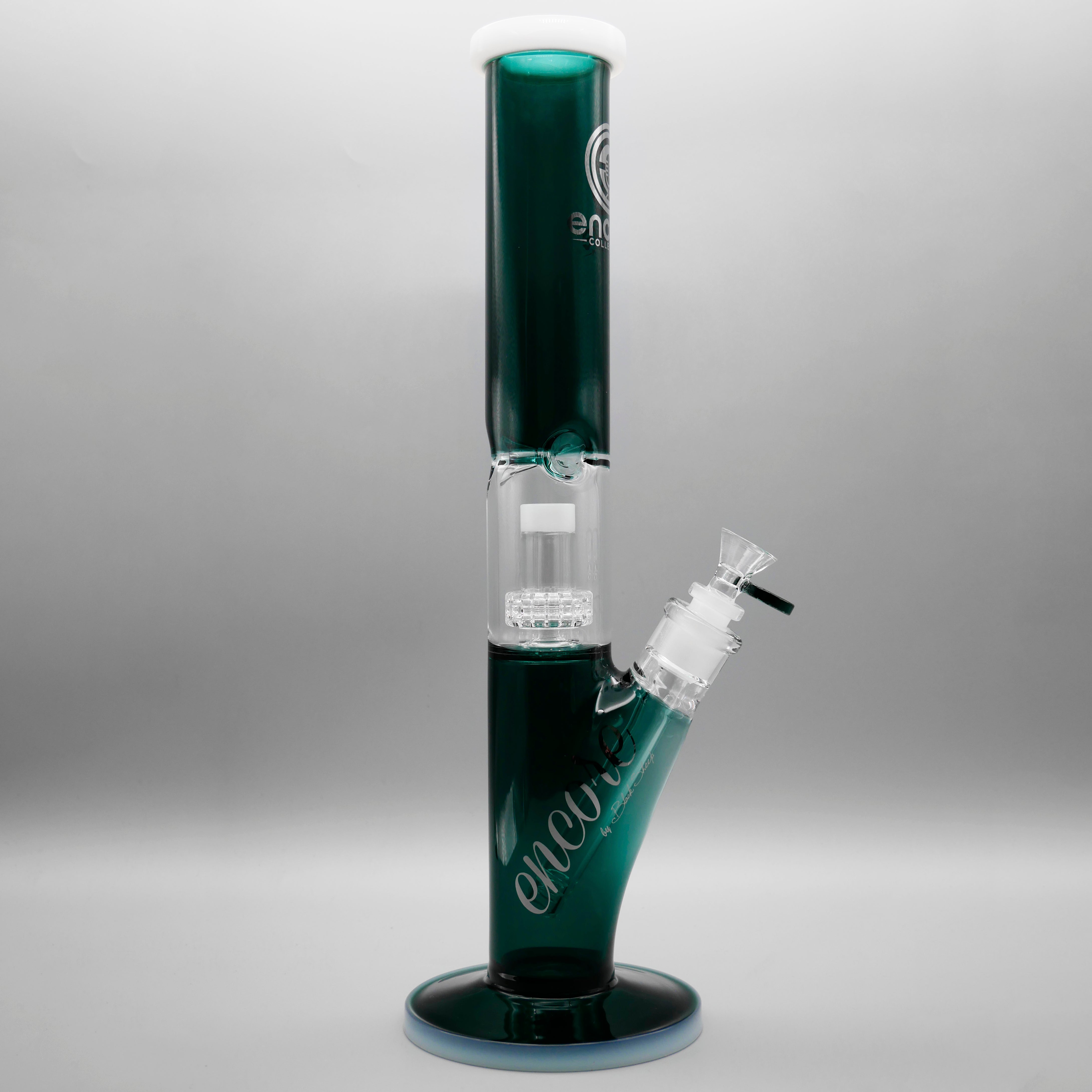 14'' Encore Collection Full Color Straight Tube Bong w/ Matrix and Whi